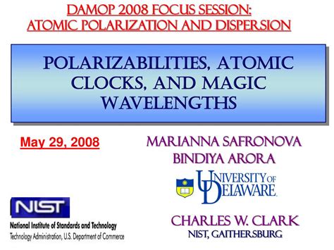 Ppt Polarizabilities Atomic Clocks And Magic Wavelengths Powerpoint