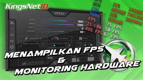 TUTORIAL SETTING MSI AFTERBURNER UNTUK GAMING KINGSHARING YouTube