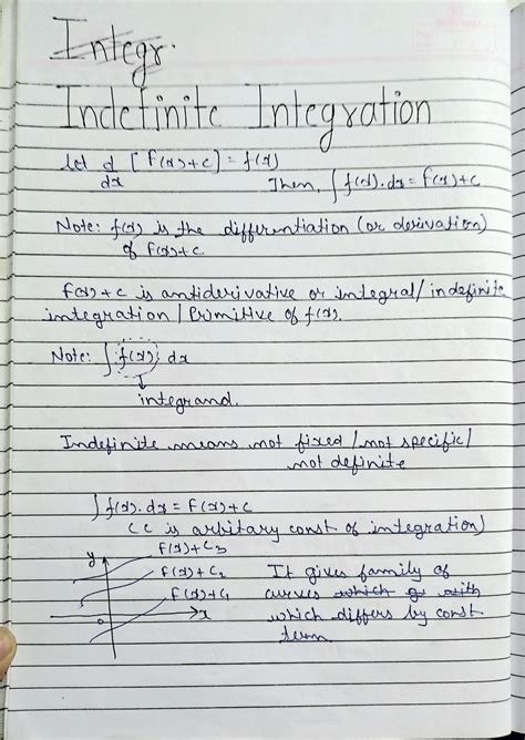 SOLUTION Integration Indefinite Definite Handwritten Notes With Solved
