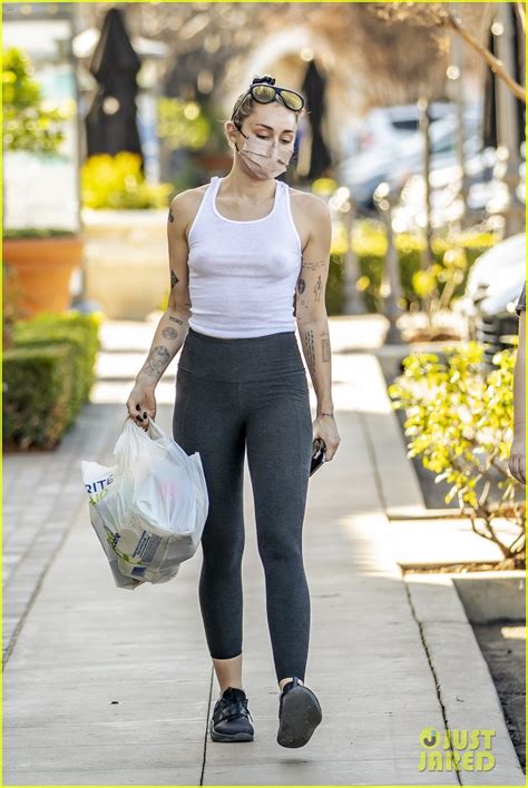 Miley Cyrus Goes Braless In See Through Tank Top While Running Errands