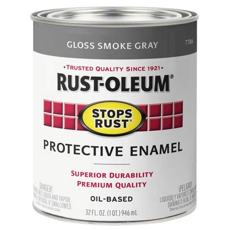 Rust Oleum 1 Qt Stops Rust Gloss Protective Enamel Paint Smoke Gray 7786502 Blain S Farm