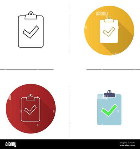 Assignment Turned In Icon Successfully Tested Clipboard With Check Mark Flat Design Linear