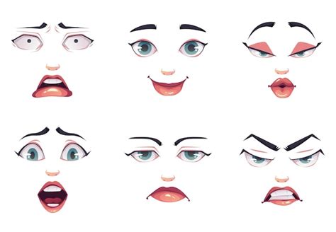 Premium Vector Woman Face Constructor Template With Different