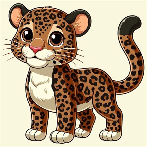 Premium Vector Cute Leopard Vector Cartoon Illustration