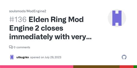 Elden Ring Mod Engine 2 Closes Immediately With Very Few Log Lines