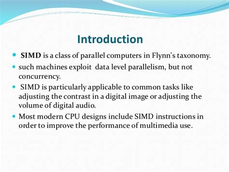 Space Of Simd Computers