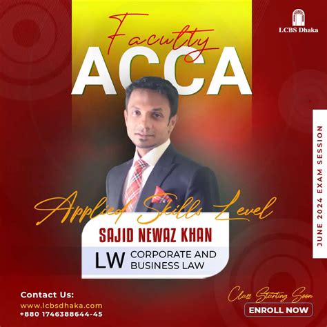 Acca Applied Skills Level Faculty June 2024 Session Lcbs Dhaka Limited