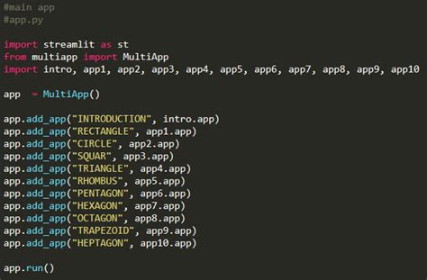 STREAMLIT MULTIPAGE WEB APPLICATION AREA CALCULATOR