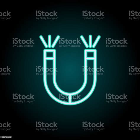 자석 아이콘입니다 네온 스타일 아이콘에 과학의 요소입니다 정보 그래픽 모바일 응용 프로그램 웹 디자인 웹 사이트에 대 한 간단한 아이콘 0명에 대한 스톡 벡터 아트 및 기타