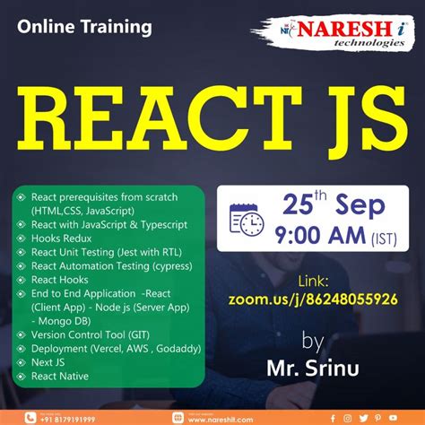 Naresh I Technologies On Linkedin Reactjs Javascript Programming
