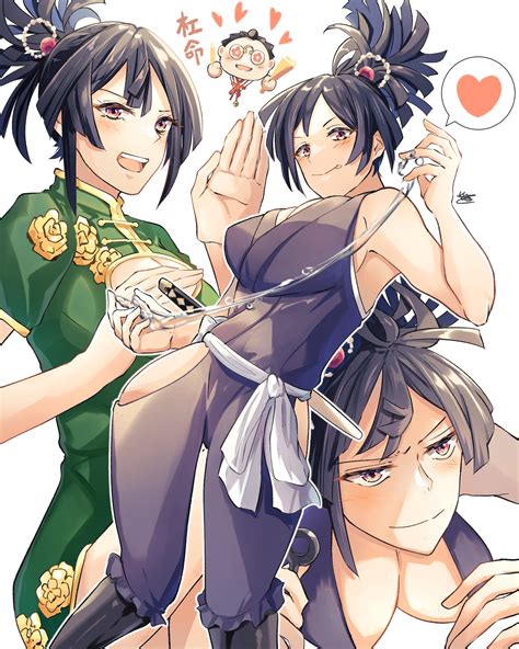 Yuzuriha And Yamada Asaemon Senta Jigokuraku Drawn By Hannaymd