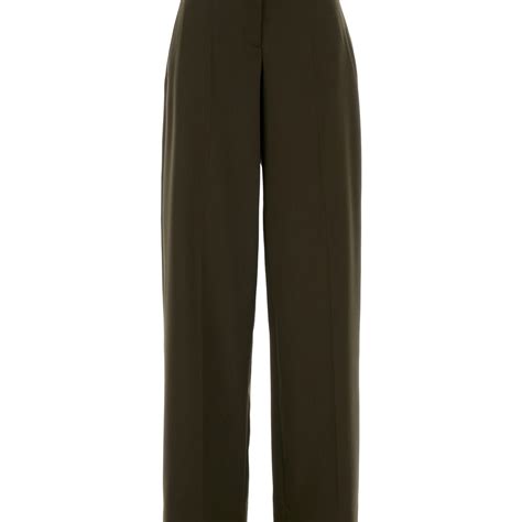 Bottle Green Wool Wide Leg Pant Gandb