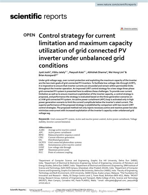 Pdf Control Strategy For Current Limitation And Maximum Capacity Utilization Of Grid Connected