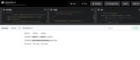 mega menu multi column container in bootstrap 4 nav dropdown
