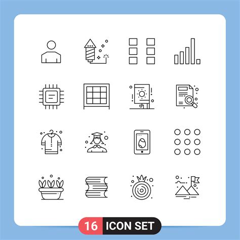 16 User Interface Outline Pack Of Modern Signs And Symbols Of Processor Cpu Layout Signal