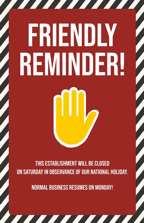 Free Reminder Poster Template To Edit Online