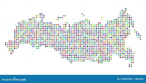 Multi Colored Dotted Russia Map Stock Vector Illustration Of Organized Area 119601905