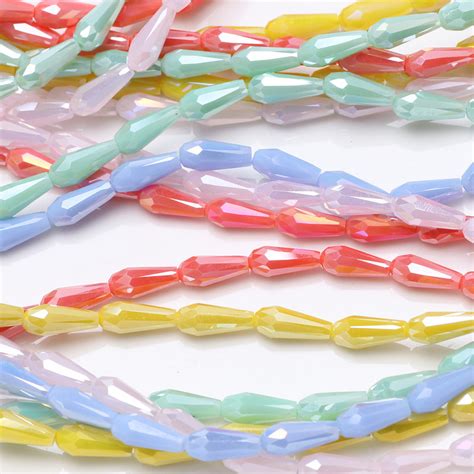 Badu Bg 70 бр Партида Мъниста от австрийски кристал Капчици 3x7 4x10 Mm Фасетирани стъклени