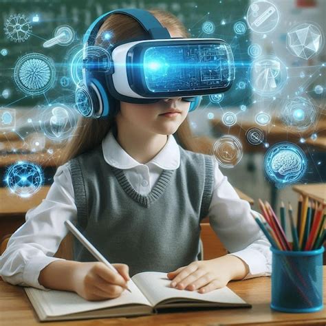 Vr Headset Using Ai Artificial Intelligence Technology Machine Learning Premium Ai Generated Image