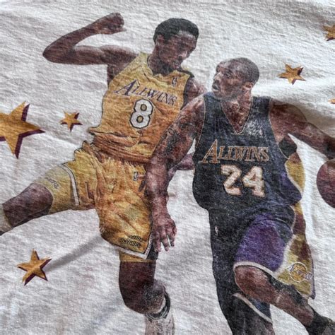 Kobe Bryant Graphic Tee White And Yellow Depop