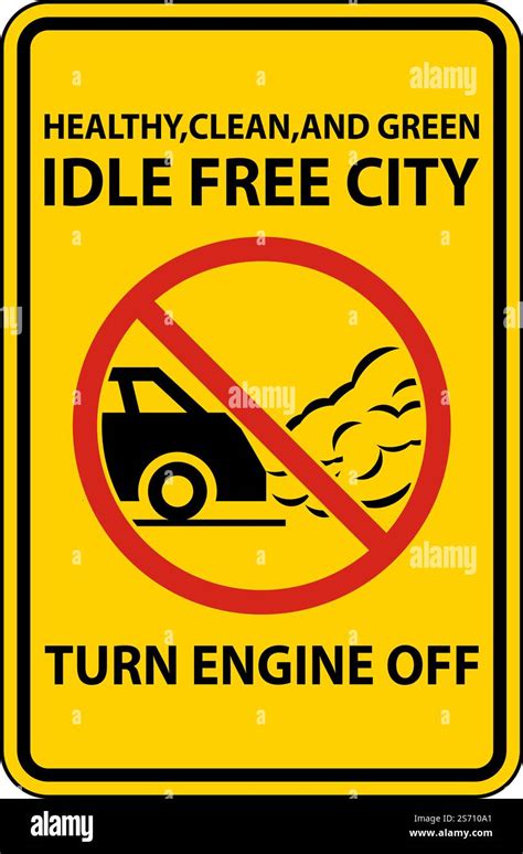 Idle Free City Turn Off Engine Sign On White Background Stock Vector Image Art Alamy