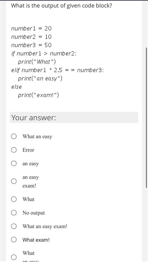 Solved What Is The Output Of Given Code Blockyour