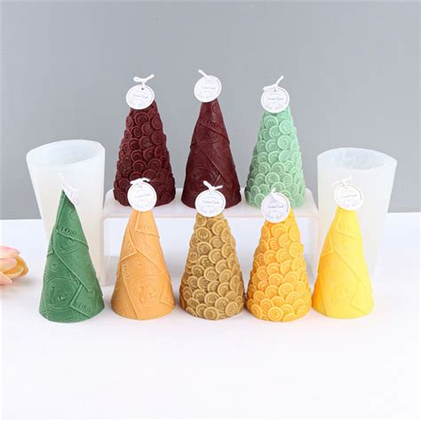 Badu Bg Силиконова форма за правене на свещи Геометричен 3d долар Евро дърво смола Епоксидна