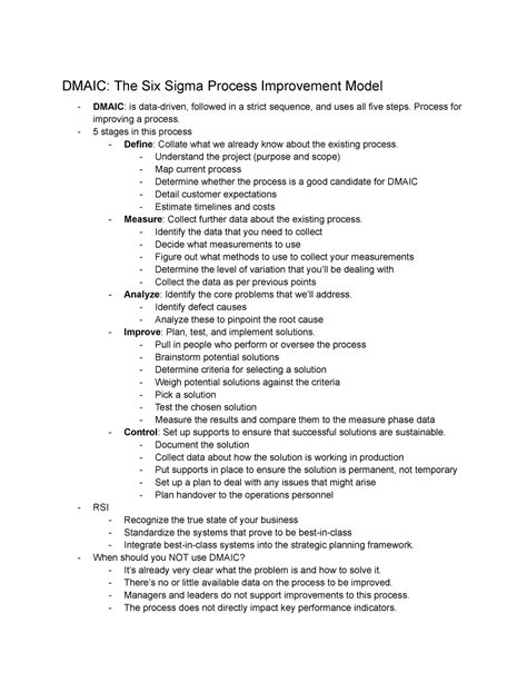 Scma 320 Module 3 Dmaic The Six Sigma Process Improvement Model