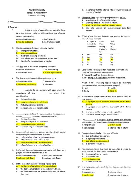 a4 net present value npv profile internal rate of return theories pdf