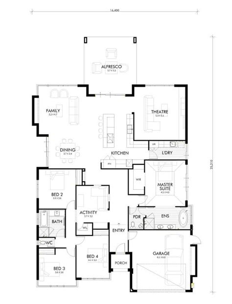 แปลนสร้างบ้าน แปลนชั้นเดียว 4 ห้องนอน 2 ห้องน้ำ แปลนบ้าน บ้านโมเดิร์น บ้าน