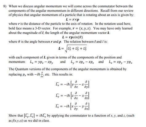 Solved When We Discuss Angular Momentum We Will Come Chegg
