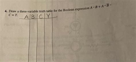 Solved 4 Draw A Three Variable Truth Table For The Bool