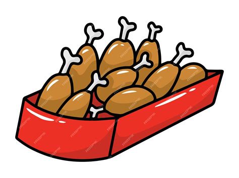 프라이드 치킨 패스트 푸드 클립 아트 그림 프리미엄 벡터