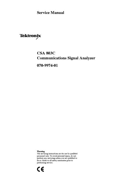 Tektronix Csa803c Communications Signal Analyzer Service Manual