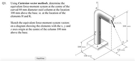 Solved Q3 Using Cartesian Vector Methods Determine The Equivalent