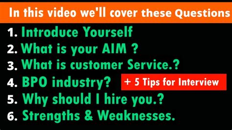 BPO Interview Questions And Answers Job Interview In English