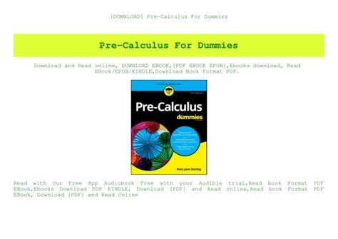 Ppt Download Pre Calculus For Dummies Download Ebook