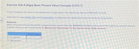 solved exercise 12a 4 algo ﻿basic present value concepts