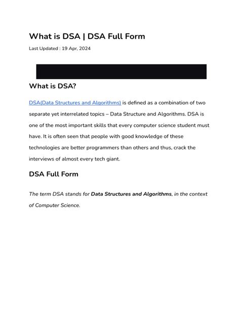 What Is Dsa Dsa Full Form Pdf Algorithms Queue Abstract Data Type