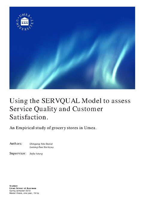 Using The Servqual Model To Assess Servi Using The Servqual Model To