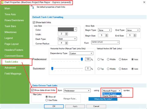 Using Task Link Filtering Rules For Showinghiding Task Links For Onepager Express For Version 7