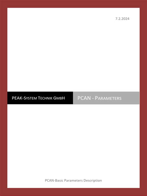 Pcan Parameter Documentation Pdf Computing Information Technology