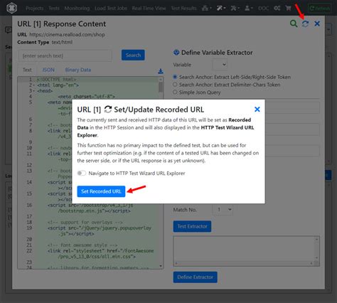 test wizard realload documentation