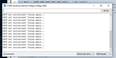 Ethernet Arduino Dhcp Failed To Configure Stack Overflow