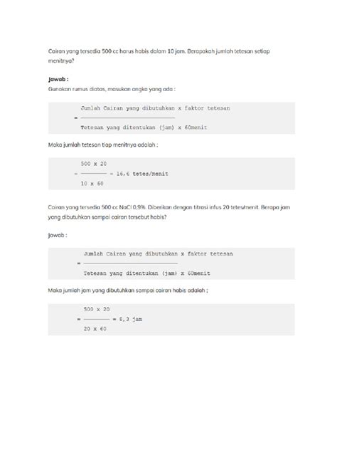 Perhitungan Iv Admixture Pdf