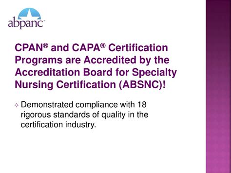 Ppt Cpan ® Capa ® Certification Where Patient Needs Come First