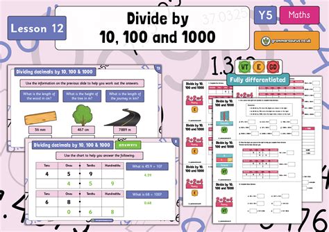 Year 5 Decimals Part 2 Divide By 10 100 And 1000 Lesson 12