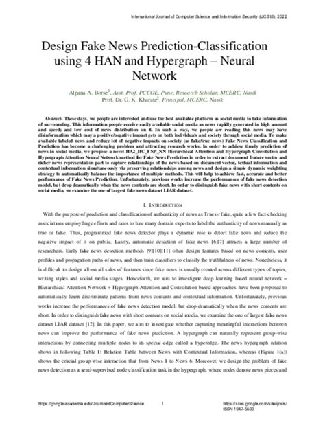Pdf Design Fake News Prediction Classification Using 4 Han And