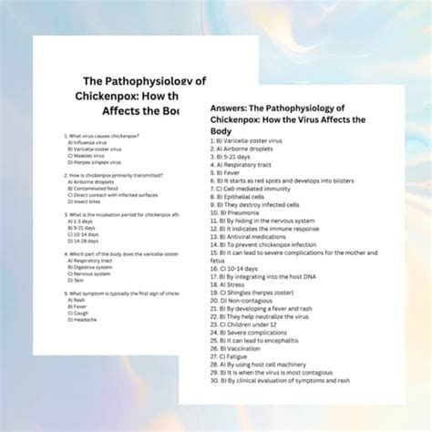 30 Questions — The Pathophysiology Of Chickenpox How The Virus Affects