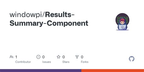 GitHub Windowpi Results Summary Component